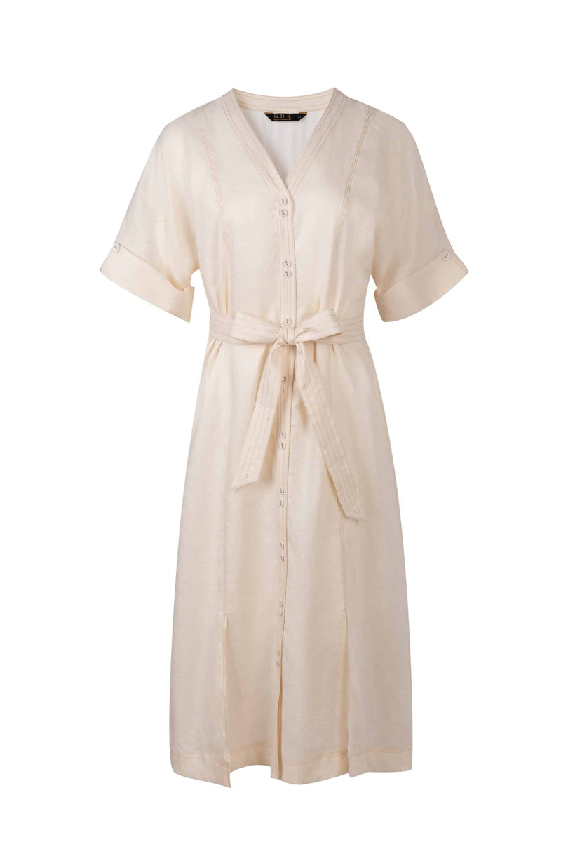 GDS Marceline Linen Women's White Dress – STELLINO